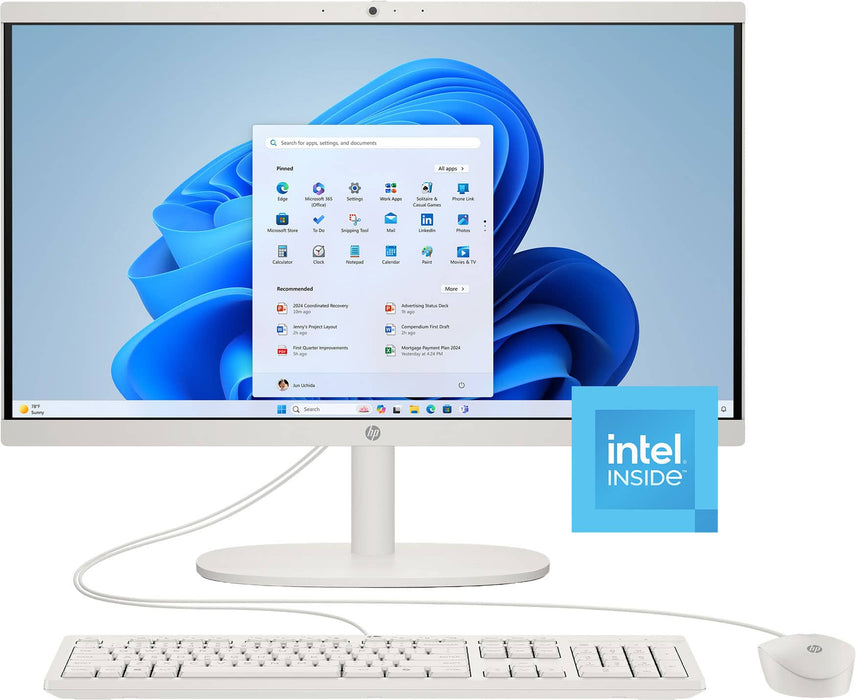 HP - 21.5" All-in-One - Intel N100 - 8GB Memory - 128GB UFS - Cashmere White — FinanceMyCart